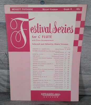 Rubank Menuett Paysanne Mozart Voxman, For C Flute G-Vg Cond | eBay