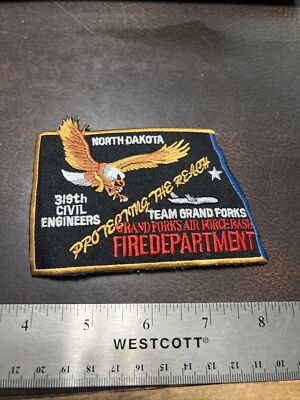 Vtg US Military Obsolete Fire Dept Patch North Dakota Grand Forks 319th ...