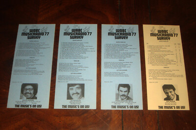 RARE lot of 4 WABC MUSIC RADIO 77 New York WEEKLY SURVEY Feb - March ...