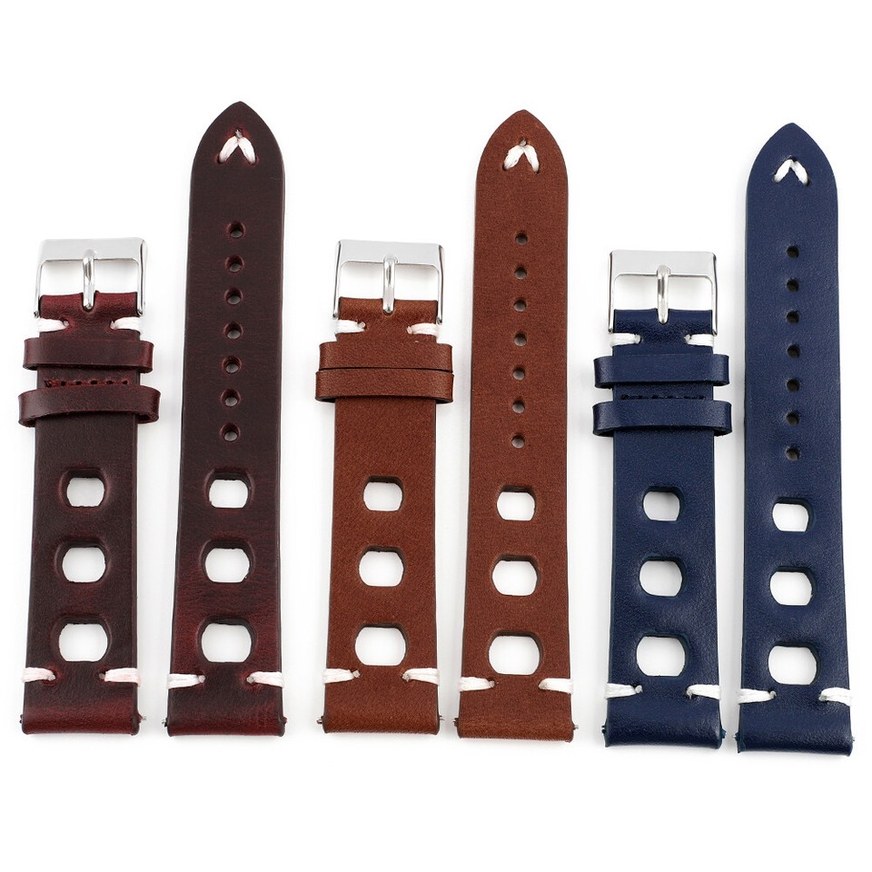Mens Watch Strap Handmade Genuine Leather Vintage Wrist Band 18MM 20MM ...