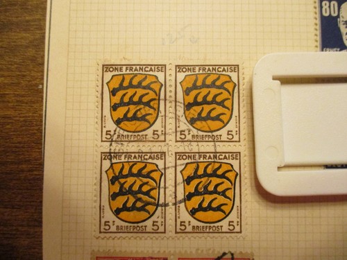 5 Pf Zone Francaise Briefpost Stamp Block | eBay