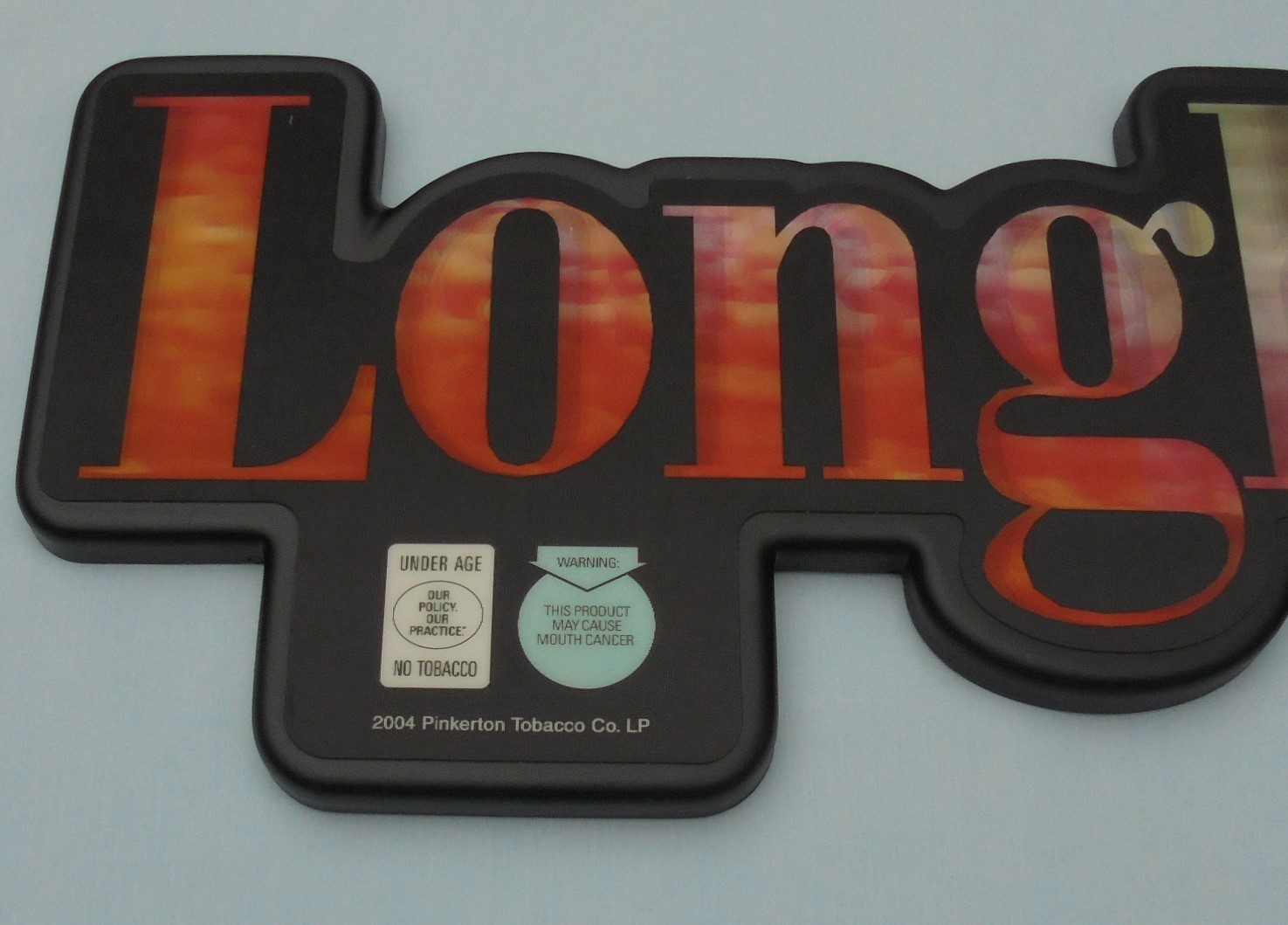 Longhorn Moist Snuff Chewing Tobacco Large Plastic Sign 2004 Pinkerton ...