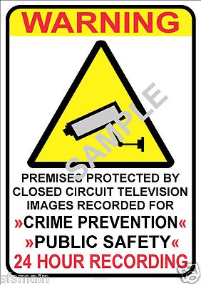 CCTV WARNING POSTER SIGN FOR ALL BUSINESS PREMISES LAMINATED 4 SIZES ...