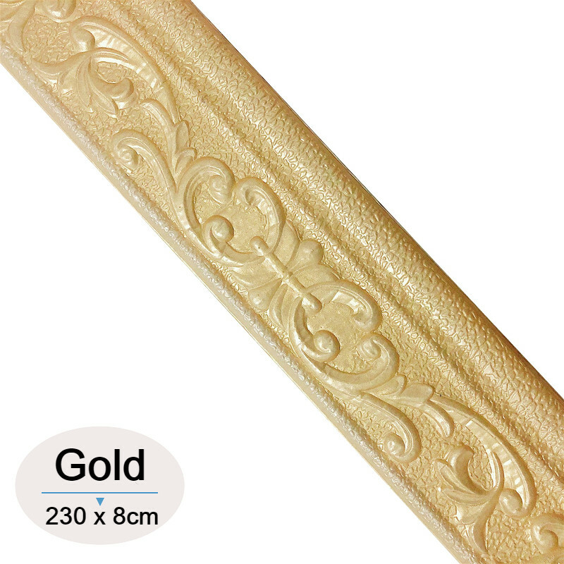 230 X 8cm Self Adhesive Wall Skirting Wallpaper Border 3D Pattern ...