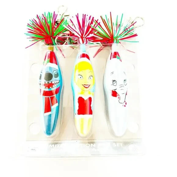 Disney Parks Kookys Pens Set of 3 Stitch Tinkerbell Dumbo Christmas LE ...