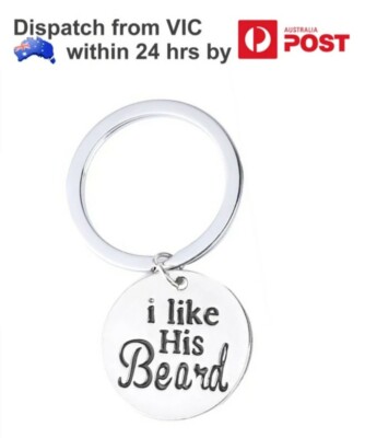 I Like His Beard Love Guys Boyfriend Friend Funny Novelty Keyring ...