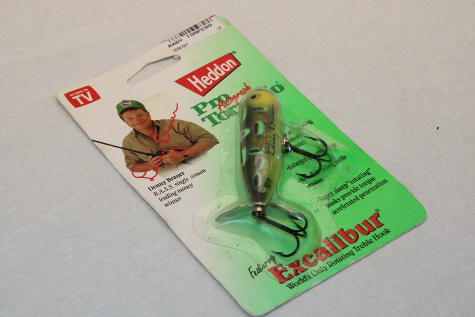 VINTAGE DENNY BRAUER HEDDON PRO AUTOGRAPH TORPEDO FISHING LURE USA NOS ...