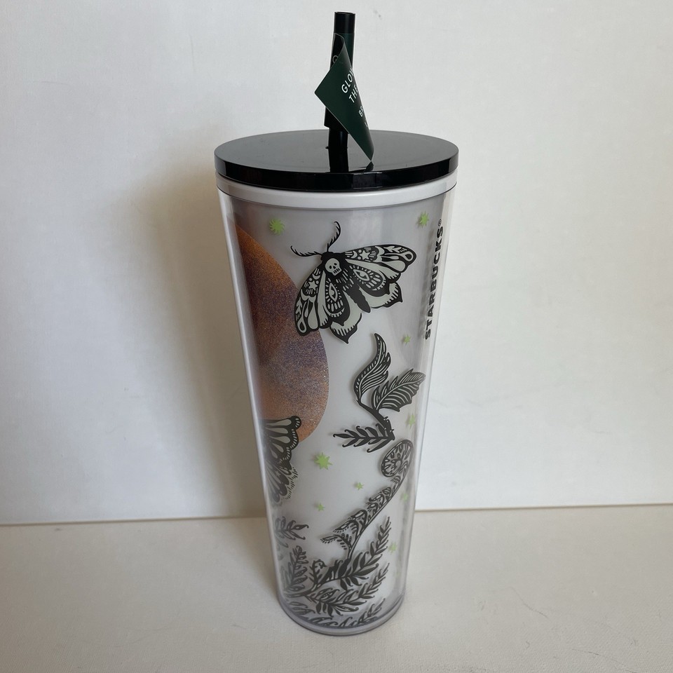 NEW Starbucks Halloween 2025 Moth Moon Glow In The Dark Night Tumbler ...