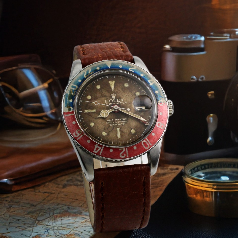 Vintage Rolex GMT Master 6542 Extremely Rare Tropical Gilt Dial 39mm ...