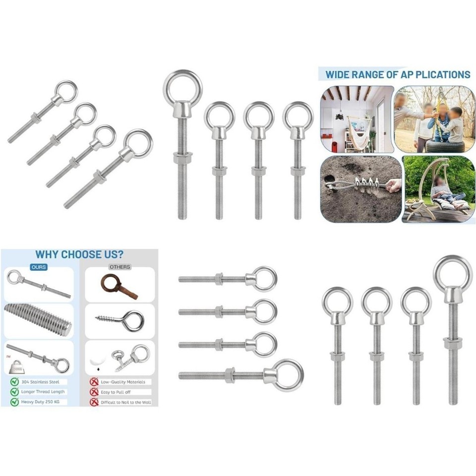 For Hoisting Lifting Eye Bolts Forged Ring Easy Installation Heavy-duty ...