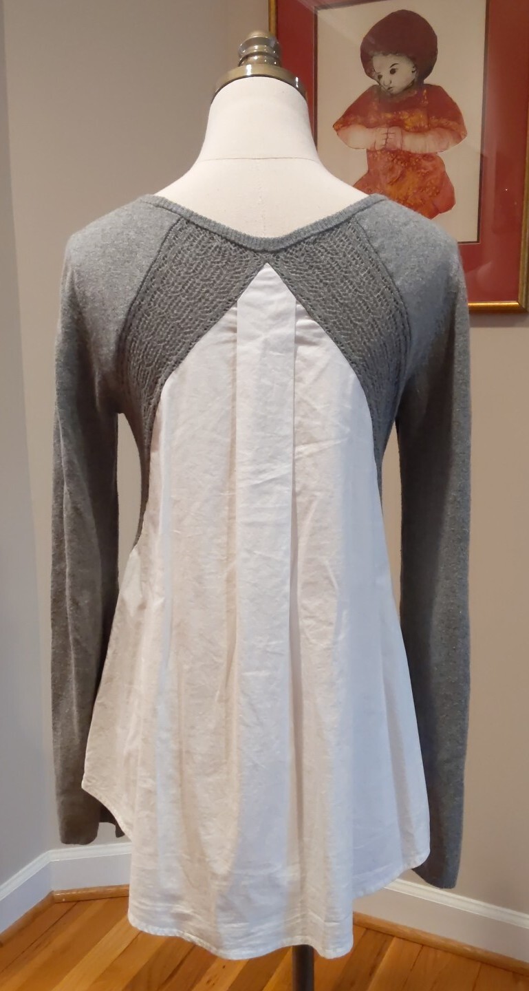 RACHEL Rachel Roy Two-Fer Sweater Gray & White Size M | eBay