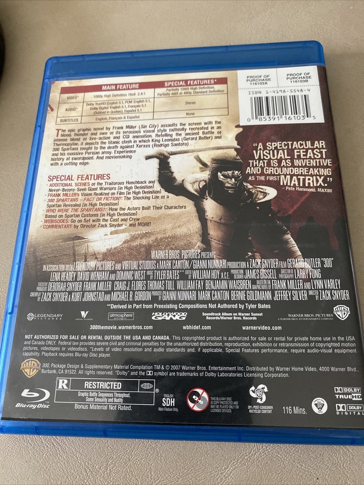 300 (Blu-ray Disc, 2007) 85391161035 | eBay
