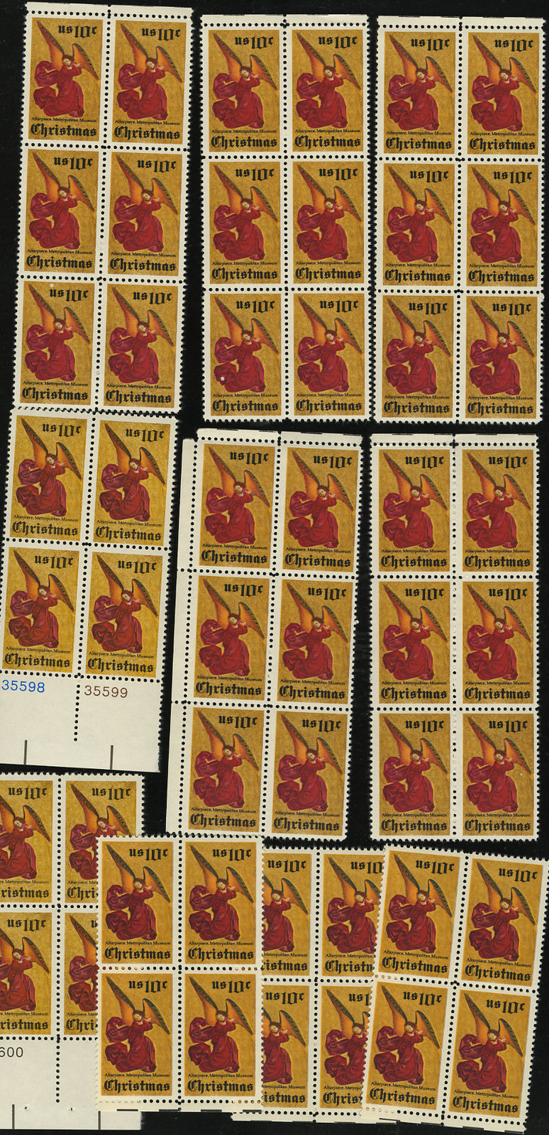 US #1550 10¢ Christmas Angel Alterpiece Metropolitan Museum whsl lot 50 ...