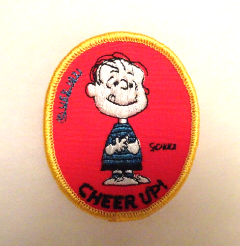 VINTAGE PEANUTS LINUS SEW-ON PATCH CHEER UP! SCHULZ🥜 | eBay