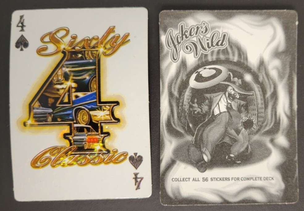 Sixty Classic Vintage Jokers Wild Prism Sticker Four of Spades | eBay