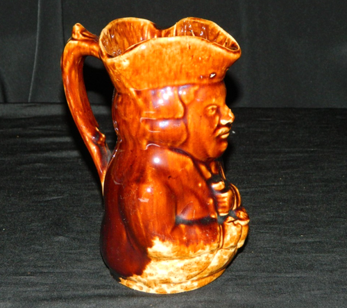 VINTAGE BENNINGTON POTTERY TOBY JUG, ROCKINGHAM STYLE, 6.25", EX COND ...