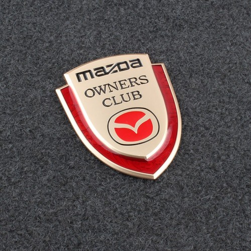Gold Red Mazda Owners Club Logo Car Rear Trunk Lid Emblem for Mazda 2 3 ...
