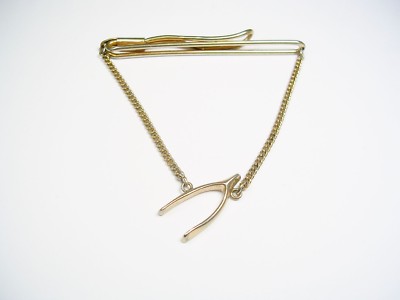 Tie Chain SWANK Tie Clip with Wishbone Guard Mid Century Necktie ...