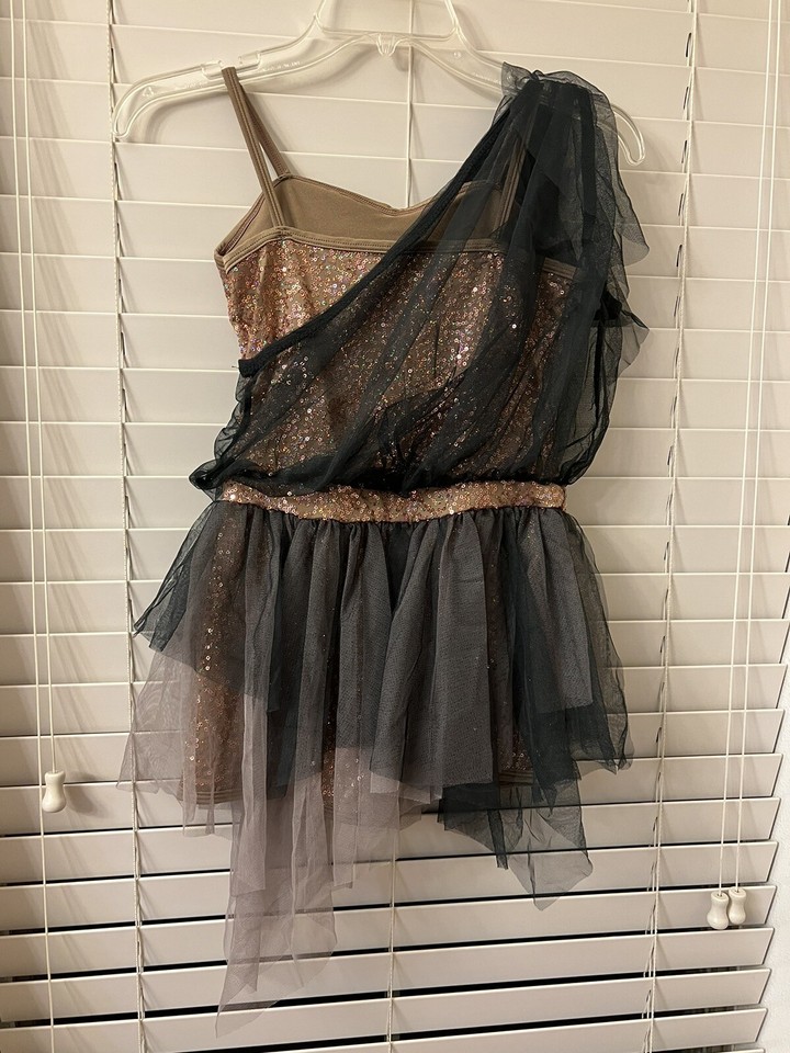 Curtain Call Dance Costume Lyrical Child Large Sequin Tulle Romper With ...