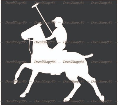 Polo Player on Horse IV - Outdoor Sports - Vinyl Die-Cut Peel N' Stick ...
