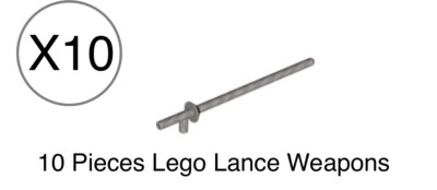 Lego 10 Pieces Flat Silver Lance / Castle mini figures weapon / flag ...