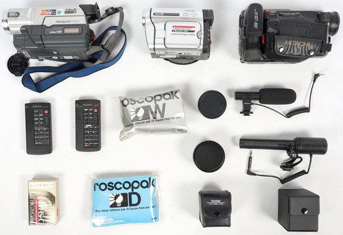Lot of Assorted Video Cameras and Video Camera Accessories (Untested ...