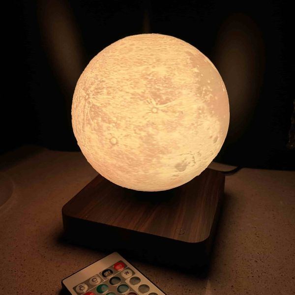 Magnetic Levitating & Spinning Moon Night Lamp Remote Control 16 Color ...