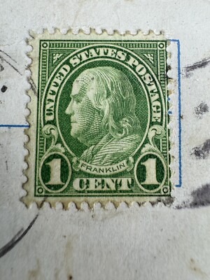 Benjamin Franklin Green One 1 Cent U.S. Stamp (Extremely Rare) 1933 ...