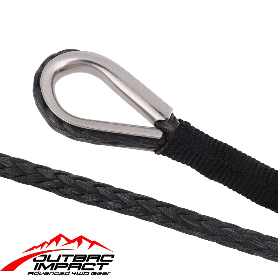 7MM x 15M BLK Dyneema SK75 Winch Rope Synthetic strap 4WD AVT Boat ...