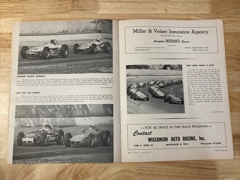 VTG 1962 100 Mile National Championship Big Car Race WI State Fair USAC ...