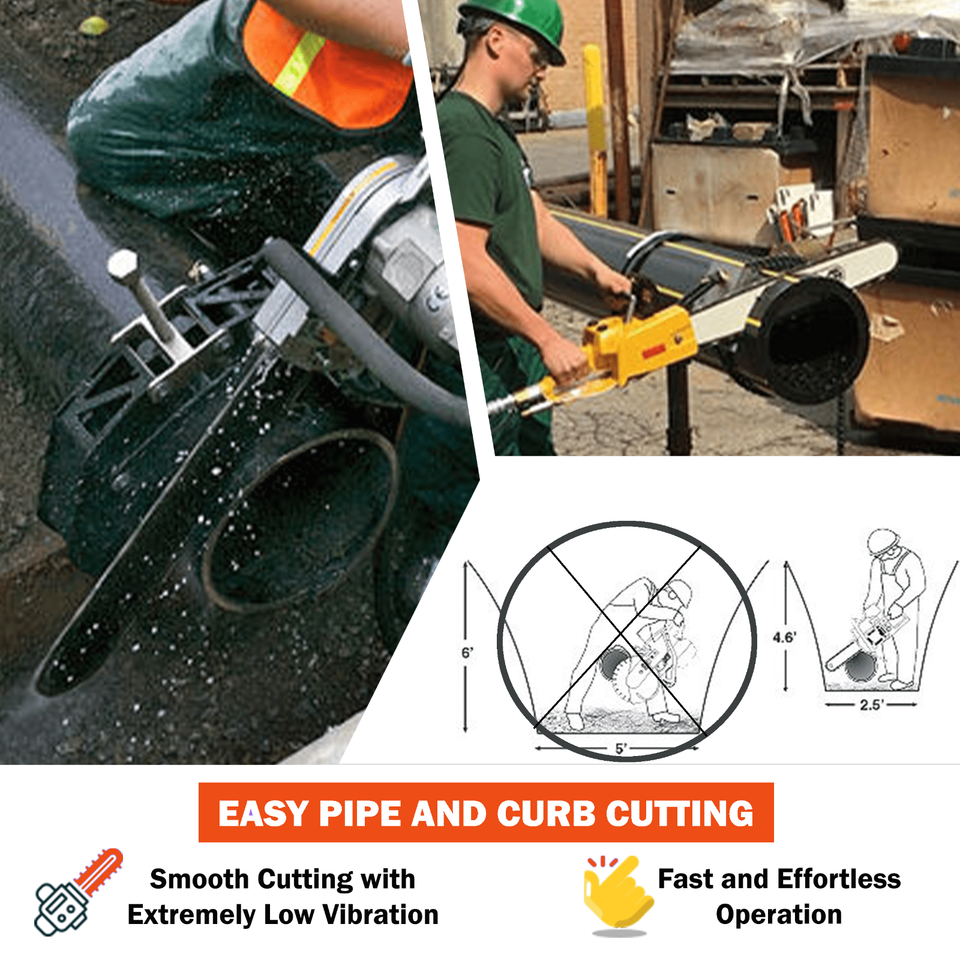 Ductile/Pipe, Iron Chainsaw Diamond Chain Fit ICS, Husqvarna,STIHL MESA ...