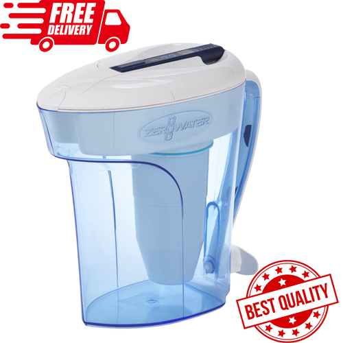 ZeroWater 12-Cup Ready-Pour 5-Stage Water Filter Pitcher Dispenser with ...