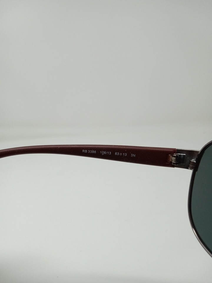 Ray Ban Sunglasses RB 3386 Burgandy Size 63mm New & Authentic | eBay
