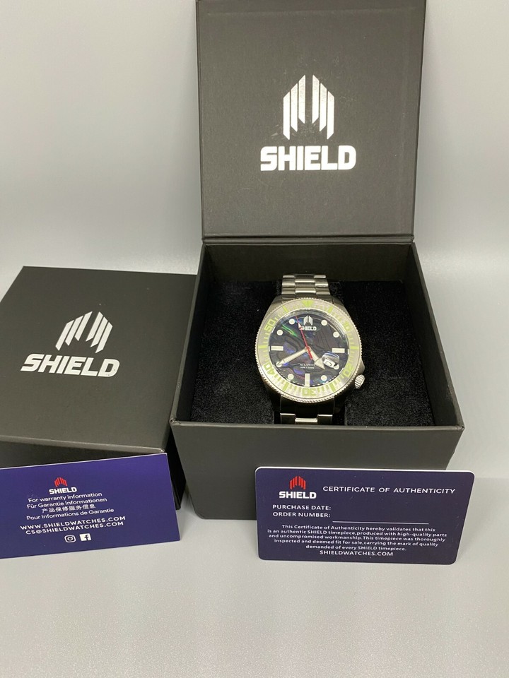 Shield Atlantis Automatic Black Abalone Dial Men's Watch SLDSH108-2 | eBay