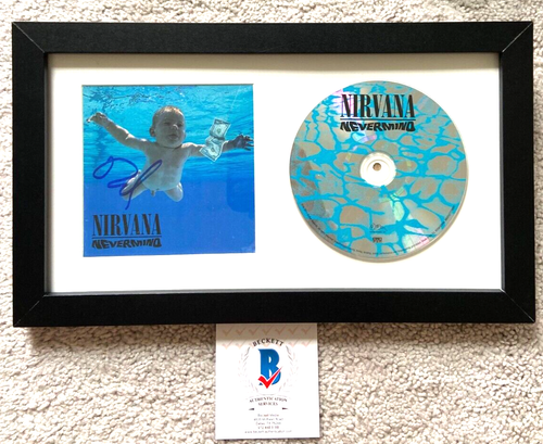 DAVE GROHL SIGNED NIRVANA NEVERMIND CD COVER FRAMED FOO FIGHTERS SINGER ...