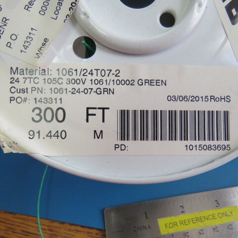 GENERAL WIRE 1061-24-07-GRN Qty of 50 per Lot 24AWG (7/32) UL1061 GRN ...