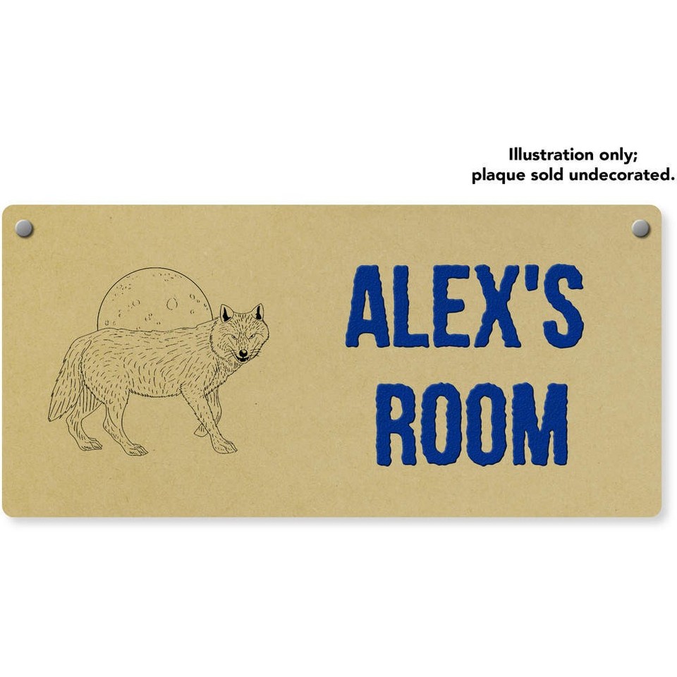 'Wolf & Full Moon' Large Wooden Wall Plaque / Door Sign (DP00071047) | eBay