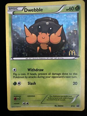 Pokemon Card - Dwebble - 3/12 - HOLO McDonald's Promo 2012 | eBay