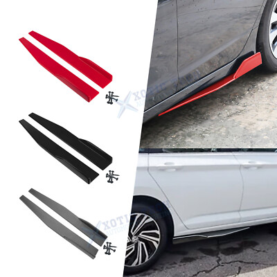 Pair Side Skirt Body Kit Rocker Panel Guard Extension Splitter Lip ...