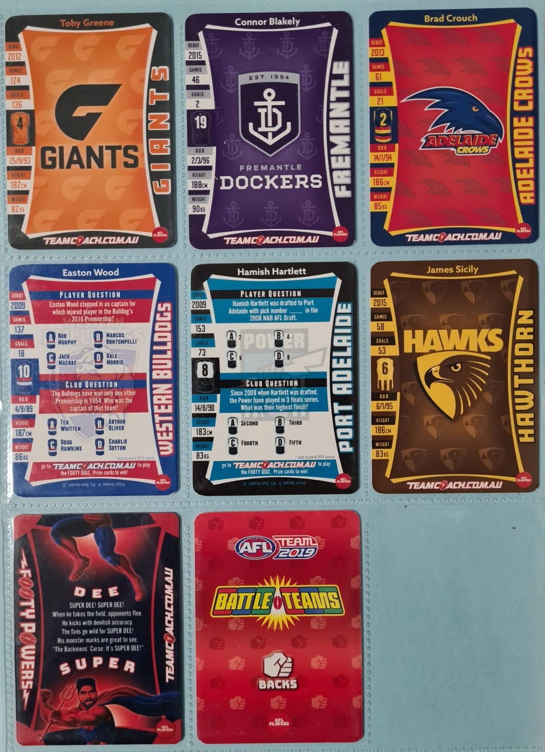 2019 Teamcoach AFL Auskick Promo Cards - Commons, Silvers & Inserts ...