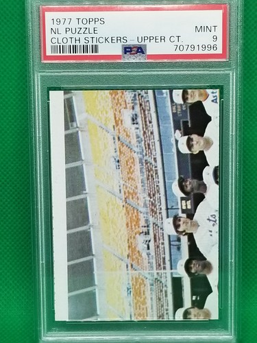 ⚾1977 Topps Cloth Stickers NL PUZZLE UPPER CT.⚾ PSA 9 MINT CENTER Bench ...