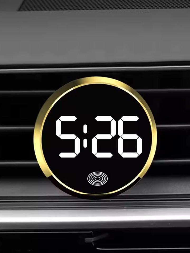 LED Mini Digital Clock Car Internal Stick-On Watch Auto Ornament ...