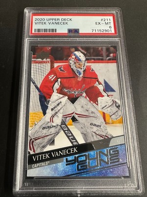 Vitek Vanecek 2020-21 Upper Deck Young Guns RC Rookie Card #211 PSA 6 ...