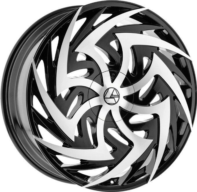 26" Inch Black Machined Azara 520 Wheels Rims Machine 6x135 6x139.7 6x5 ...