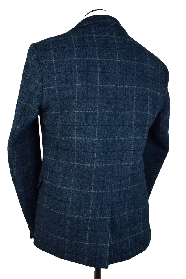 Harris Tweed Tailored Blue Checked Country Blazer Jacket 40R #43 ...