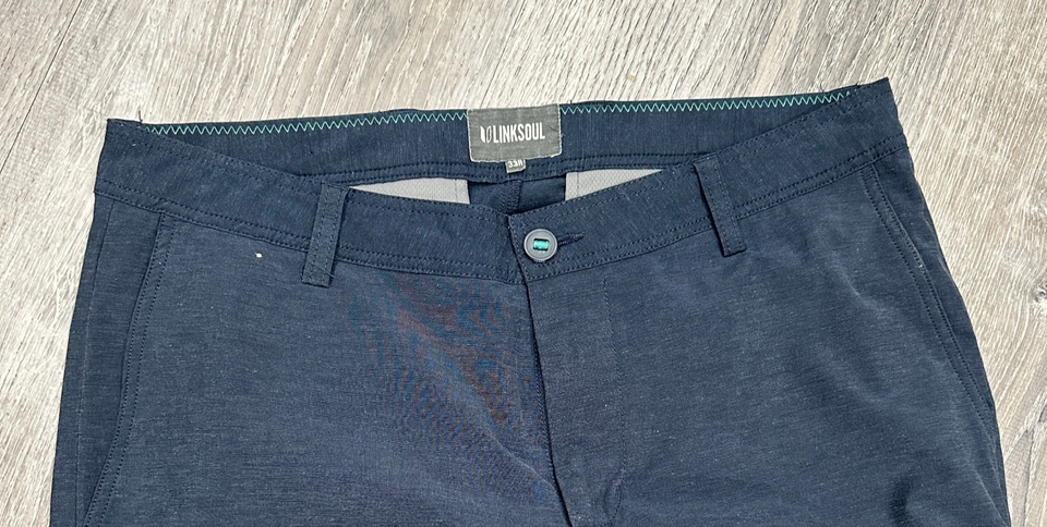 Linksoul Pants Men's 33R Navy Performance Flat Front Golf Chino Stretch ...