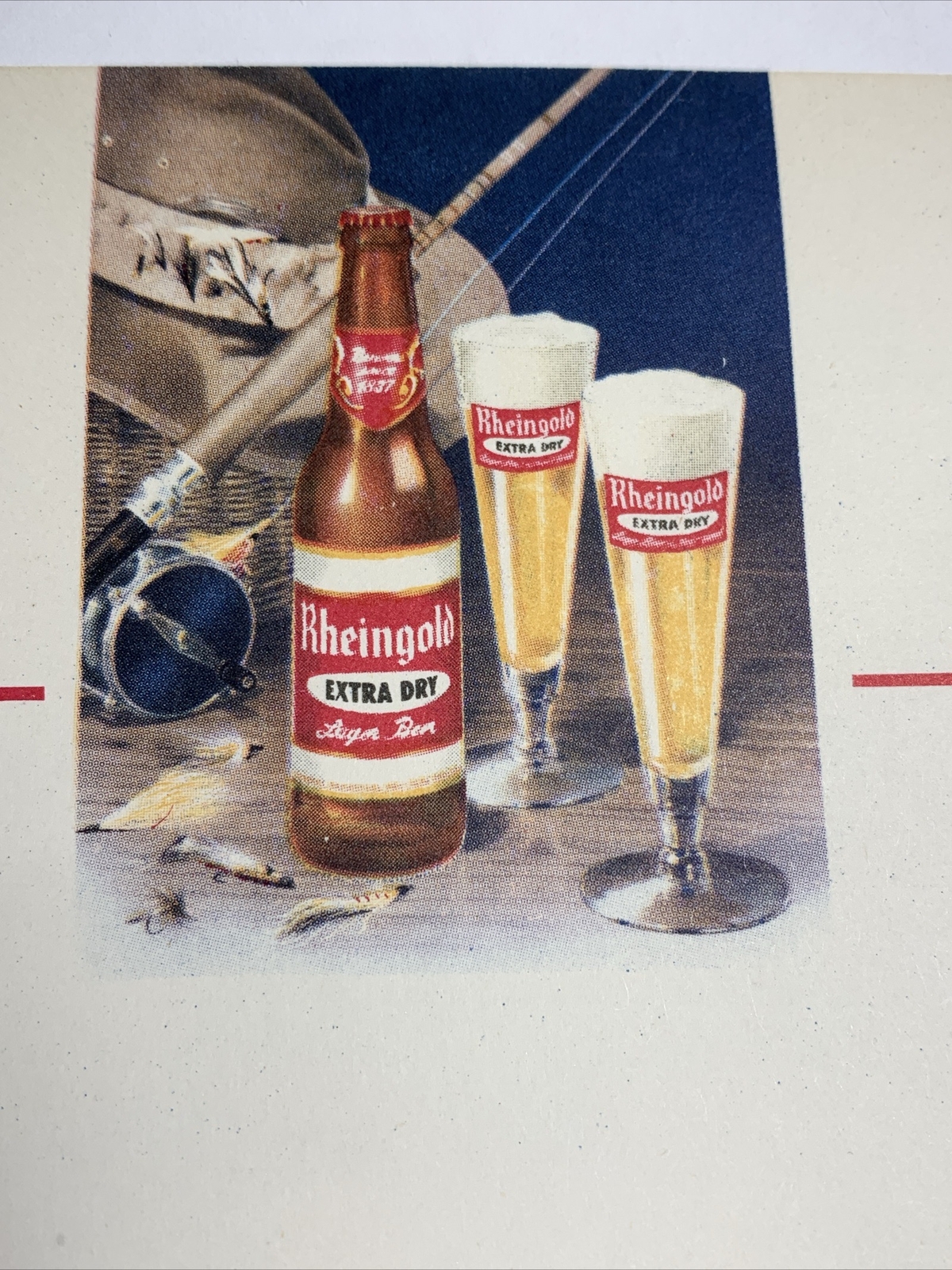 Fishing Pole & Rheingold Beer Menu Sheet New York 1950’s Mint Sign Go ...