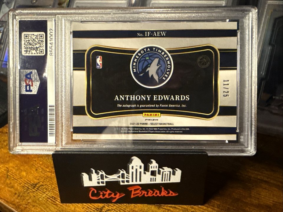 2021 Select Anthony Edwards In Flight Signature Tye-Dye Prizm /25 PSA ...