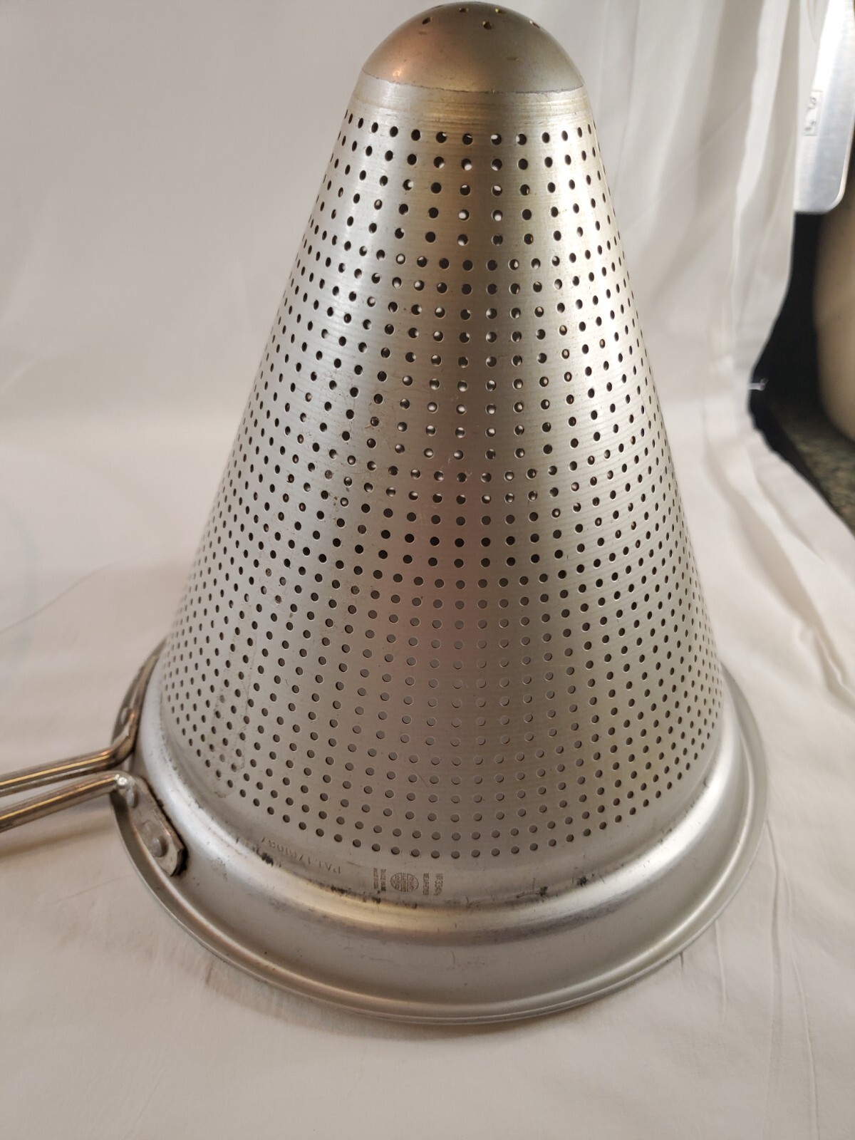 Vintage 1960's Aluminum Cone Sieve Colander Strainer With Steel Rack | eBay