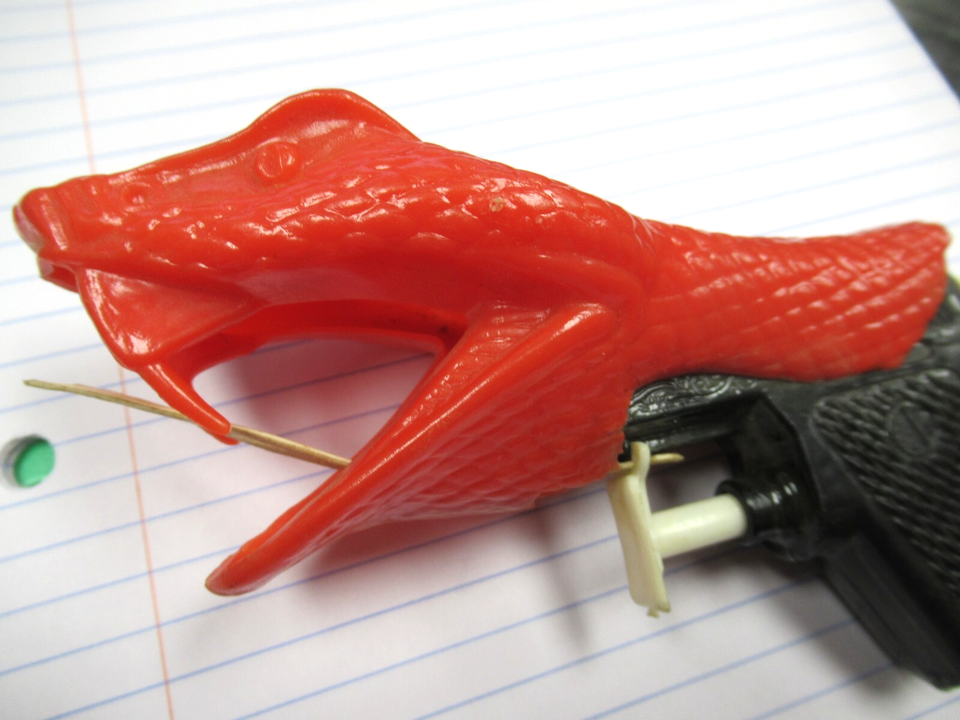 Rare Vtg 1950s Red Cobra Viper Snake Head Park Plastic Water Squirt Gun ...